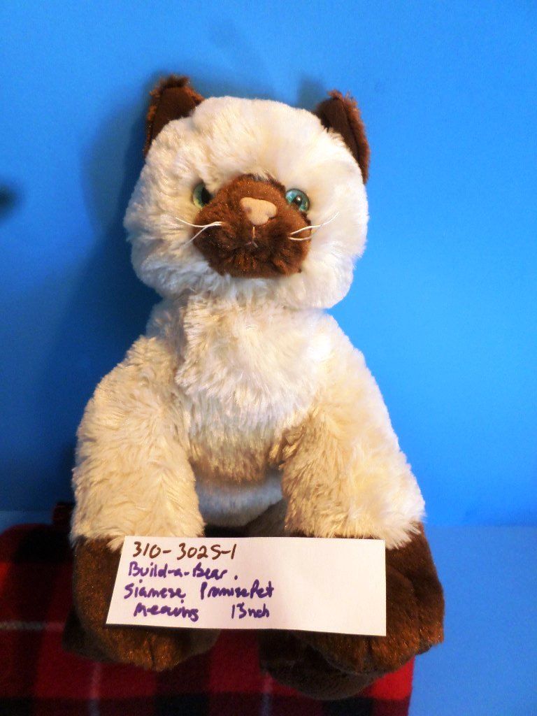 Build-A-Bear Promise Pet Siamese Himalayan Cat Meowing Plush ...